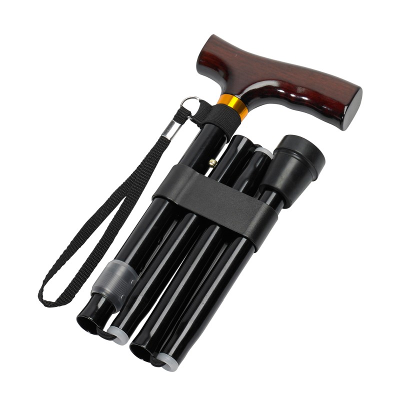 Homecraft Black Folding Walking Stick - KneeSupports.com